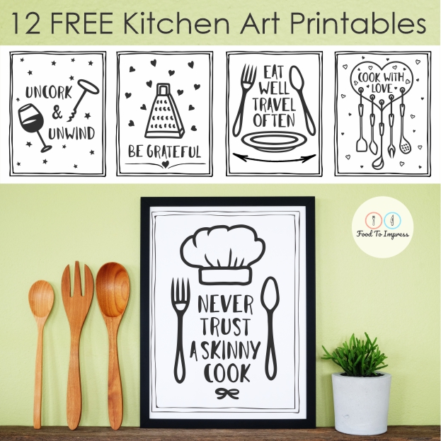 Printable Kitchen Quotes - FREE PDF - Food To Impress